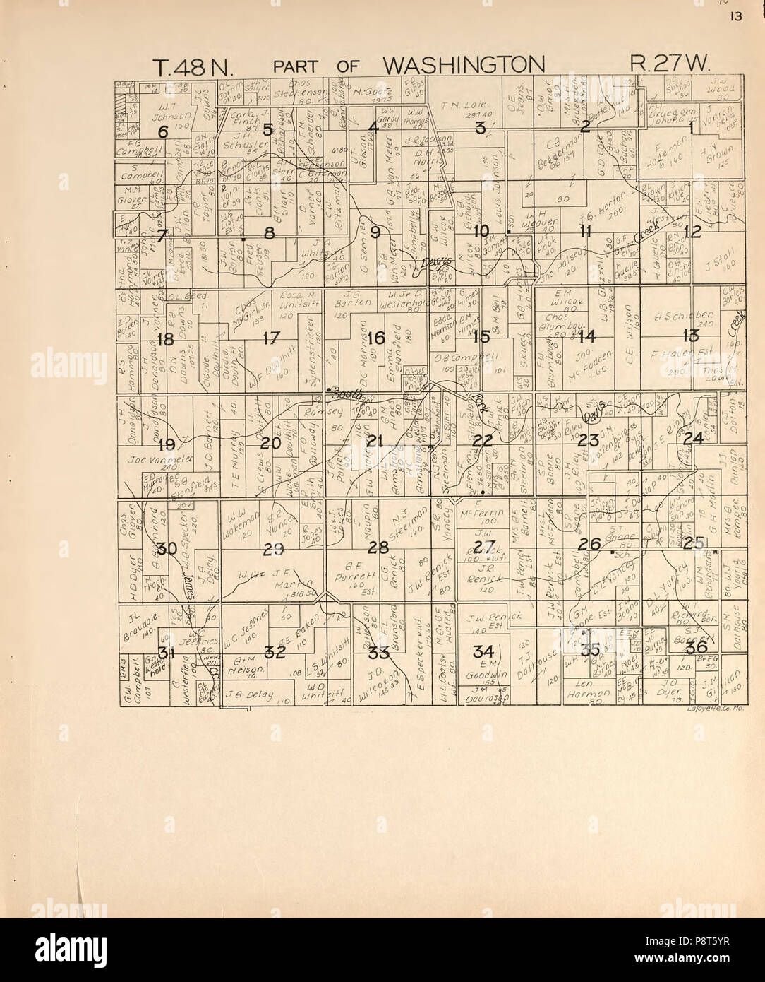 . 42 Atlas of Lafayette County, Missouri. LOC 2008629005-10 Stock Photo ...