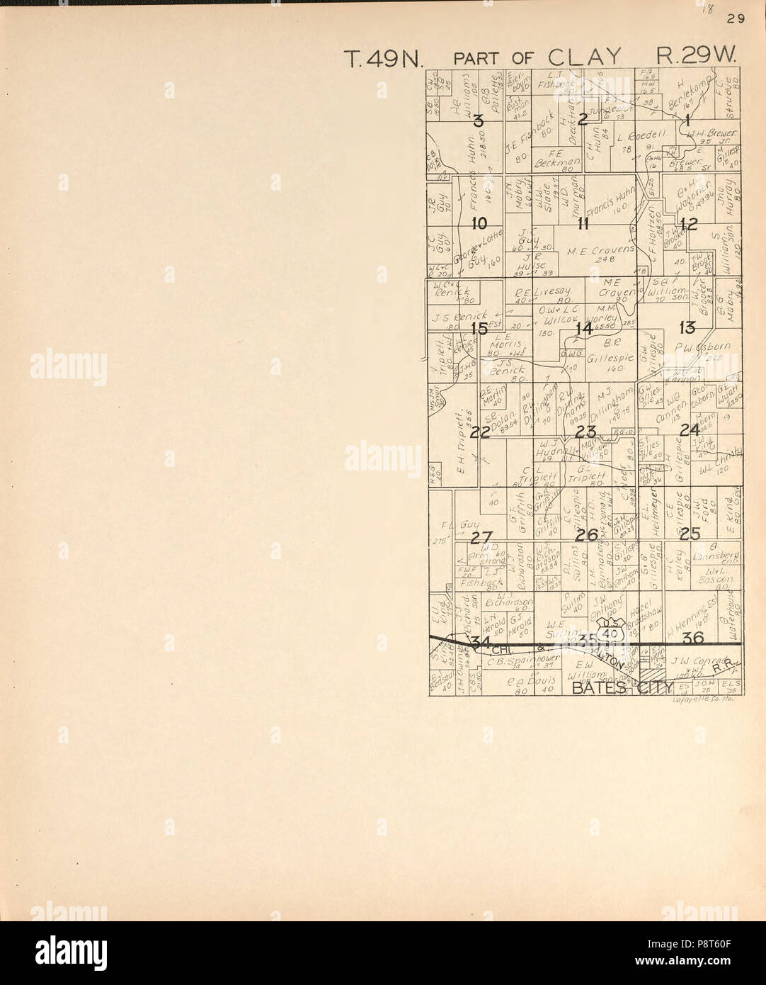 . 42 Atlas of Lafayette County, Missouri. LOC 2008629005-18 Stock Photo ...