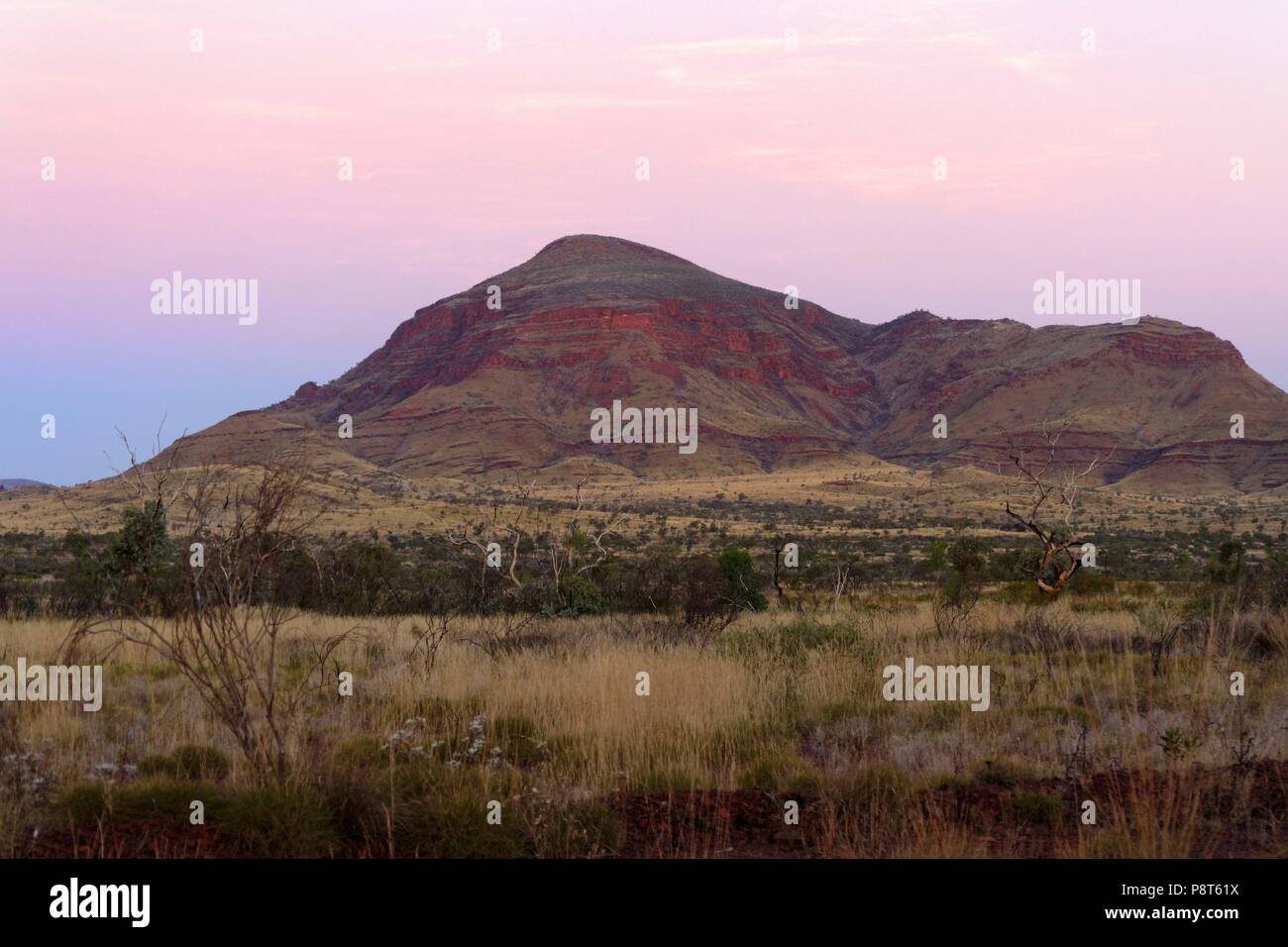Mount Bruce in outback landscape, Karijini National Park, Pilbara ...