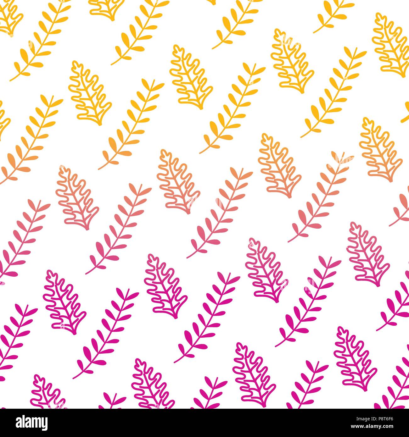 degraded line branch leaves and exotic plant background vector ...