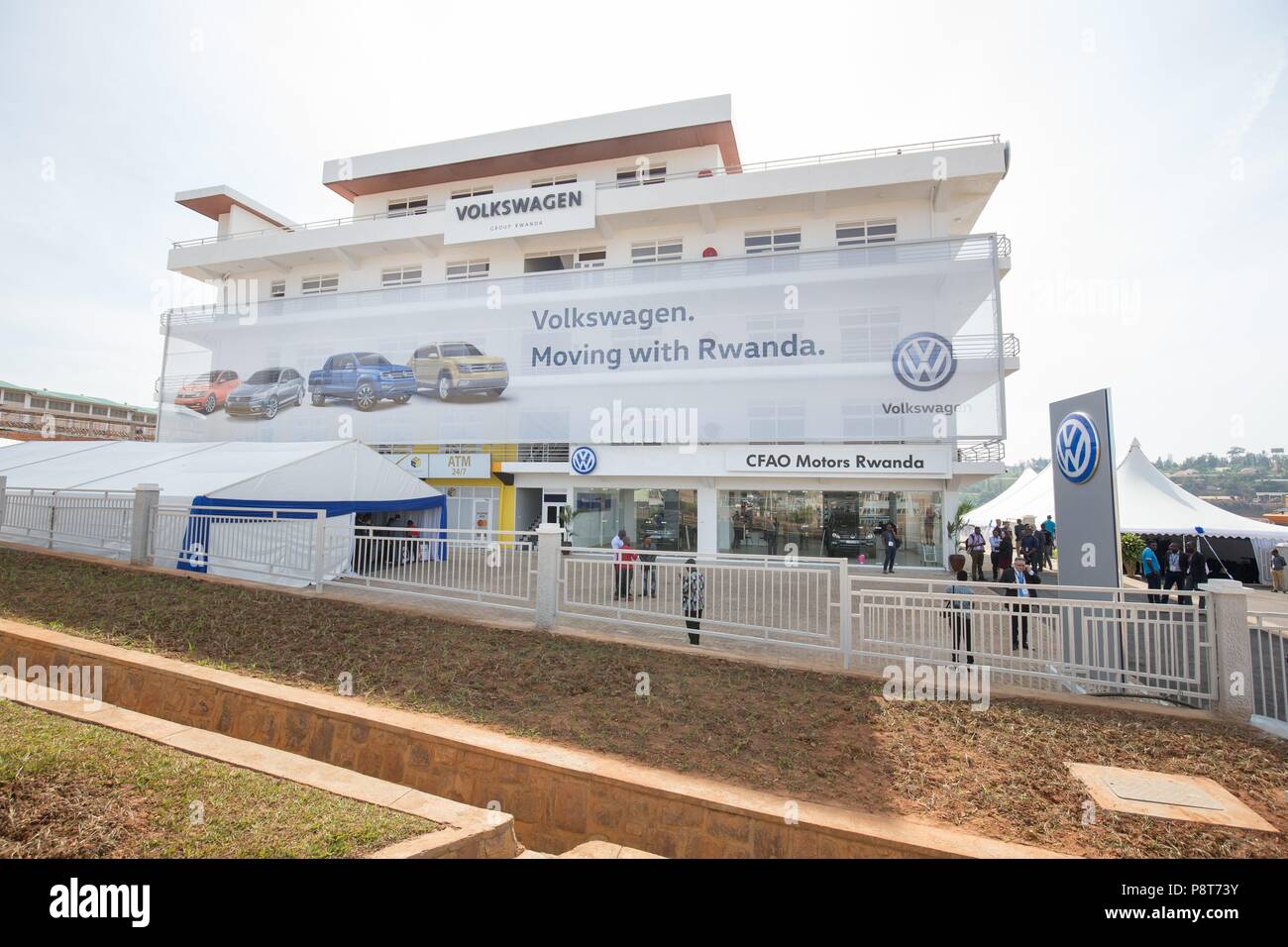 27.06.2018, Rwanda, Kigali: The building of Volkswagen Mobility ...