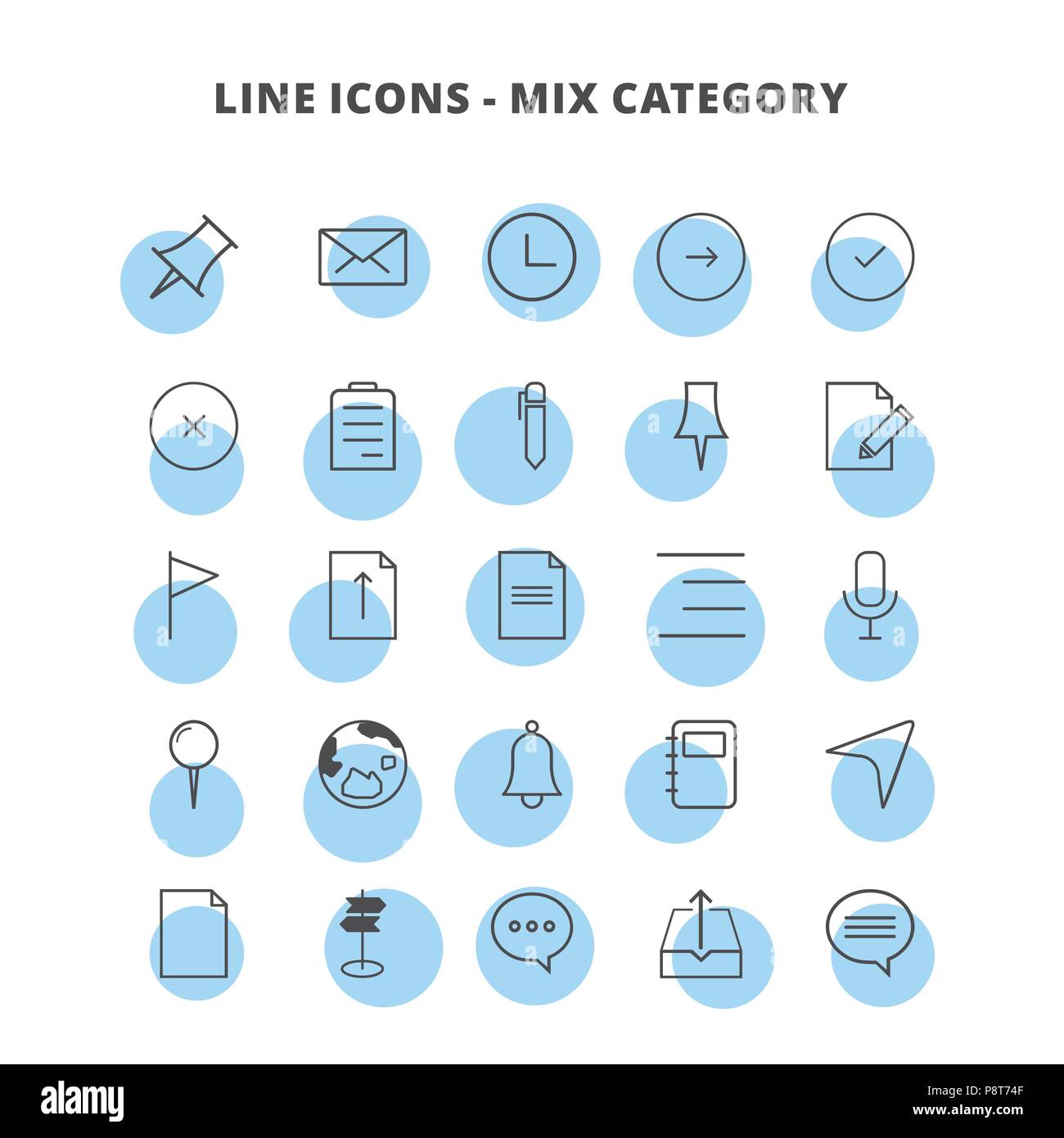 Line Mix Icons Set. For web design and application interface, also ...
