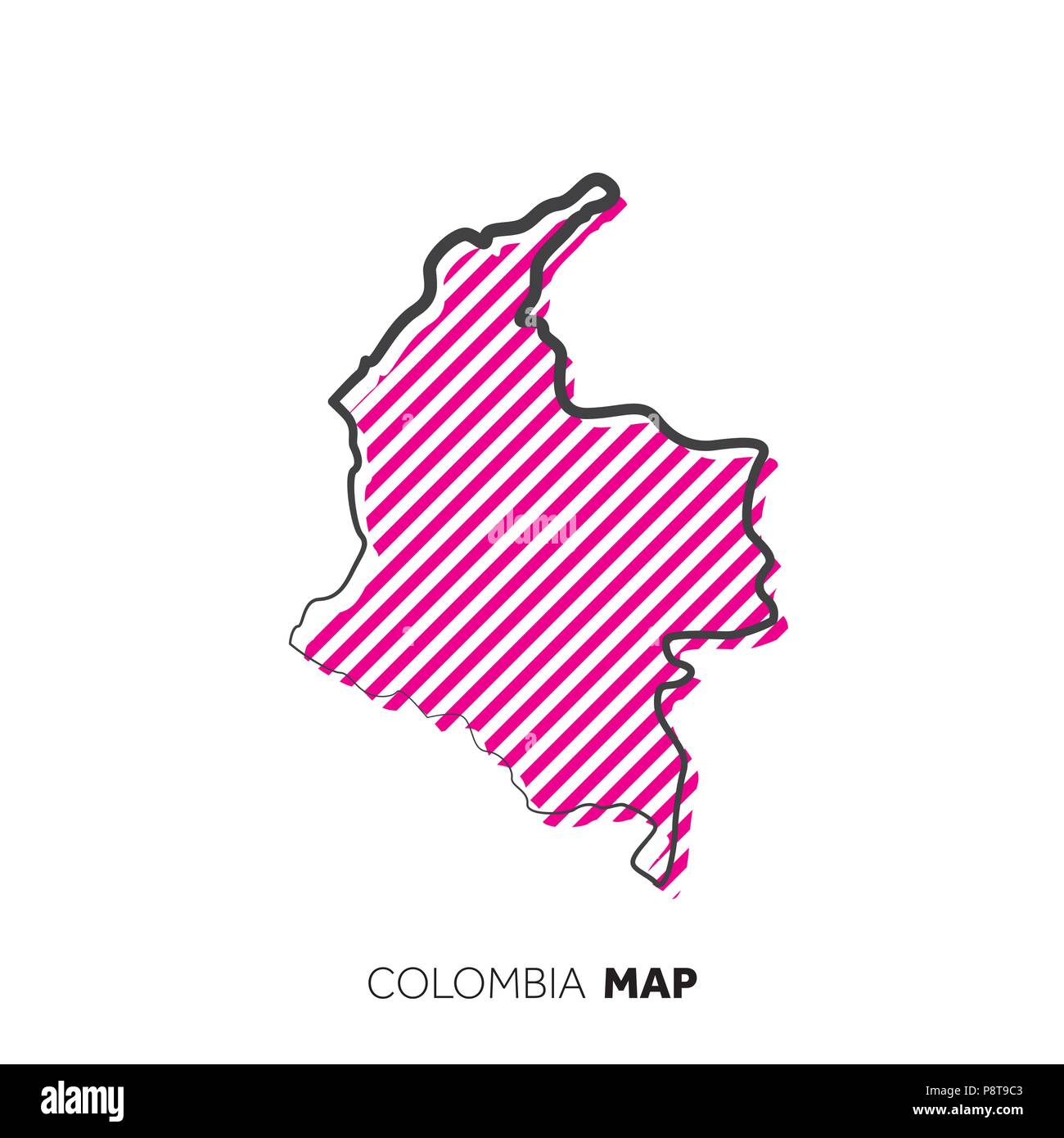 Colombia vector country map. Map outline with dots Stock Vector Image ...