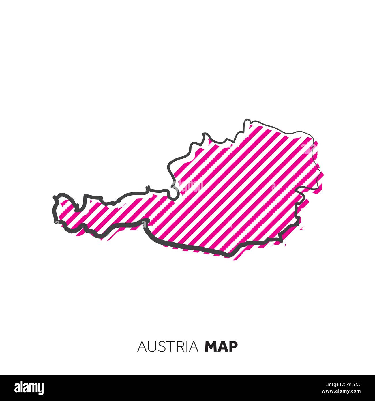 Austria vector country map. Map outline with dots Stock Vector Image ...