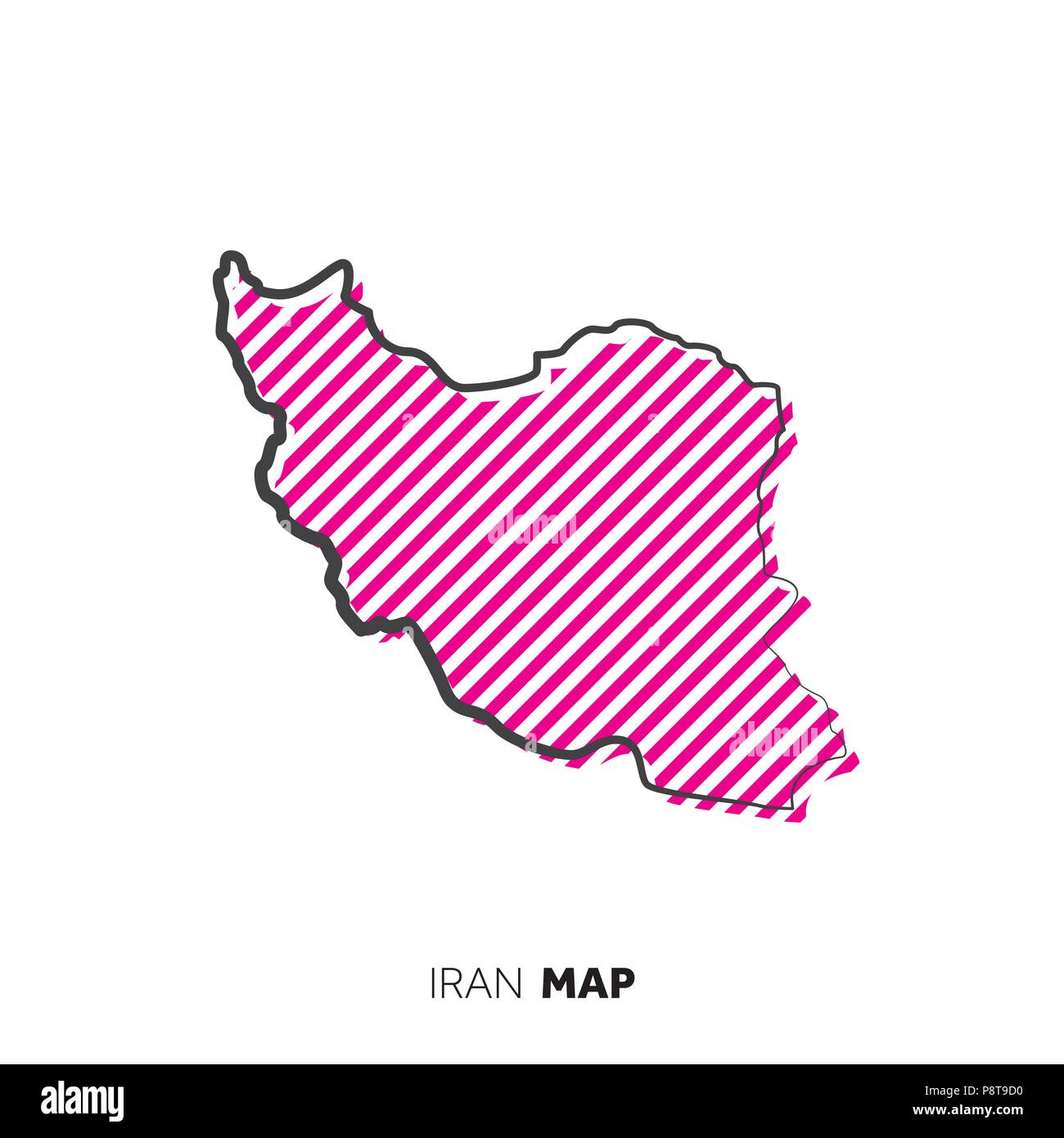 Iran vector country map. Map outline with dots Stock Vector Image & Art ...