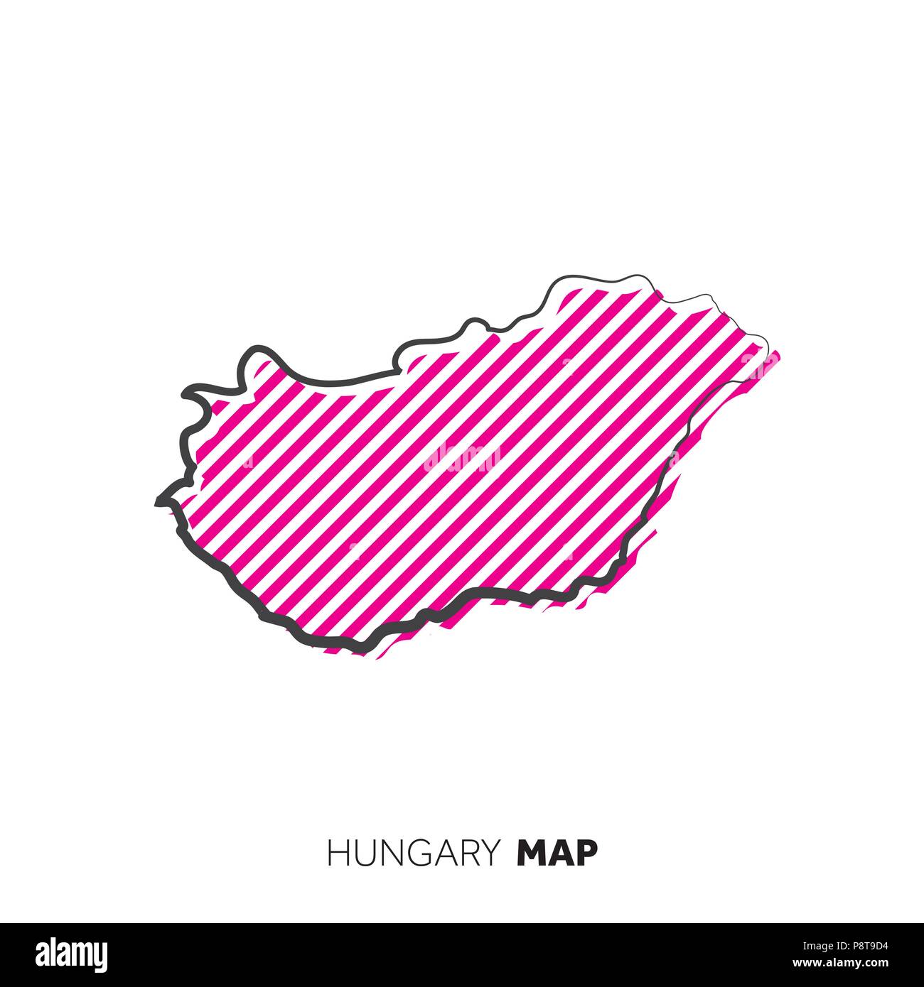 Hungary vector country map. Map outline with dots Stock Vector Image ...