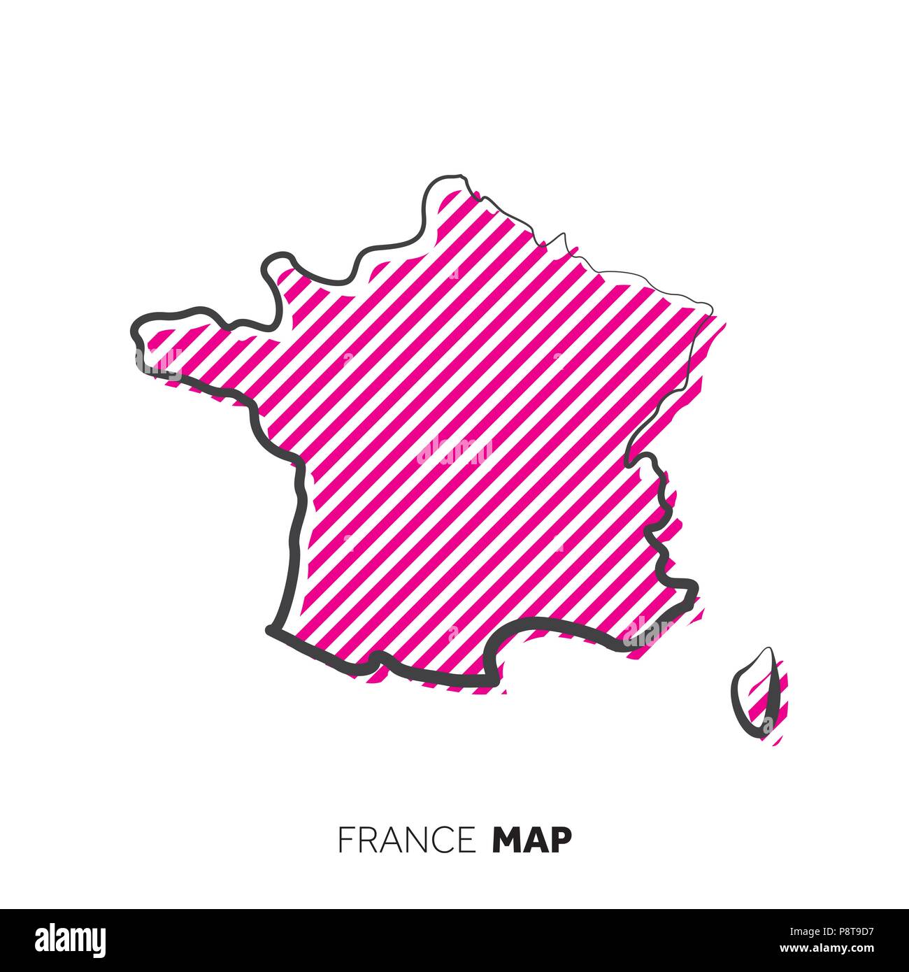 France vector country map. Map outline with dots Stock Vector Image ...