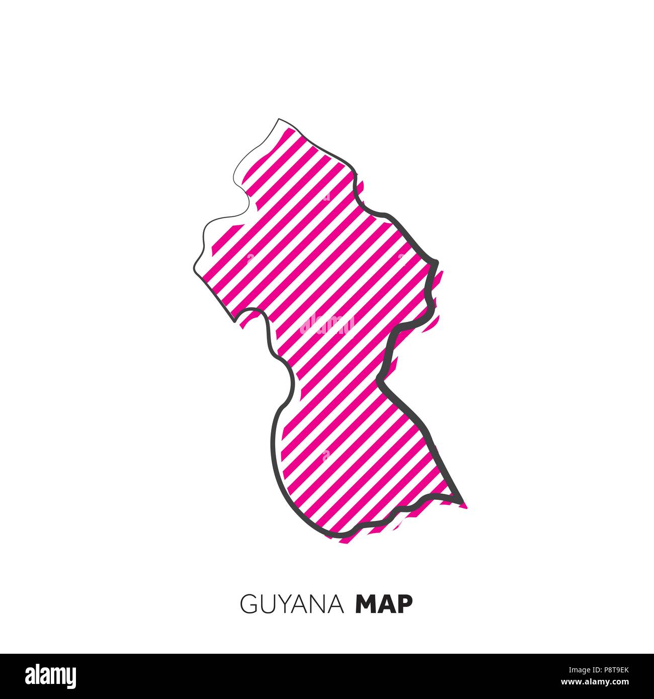 Guyana vector country map. Map outline with dots Stock Vector Image & Art - Alamy
