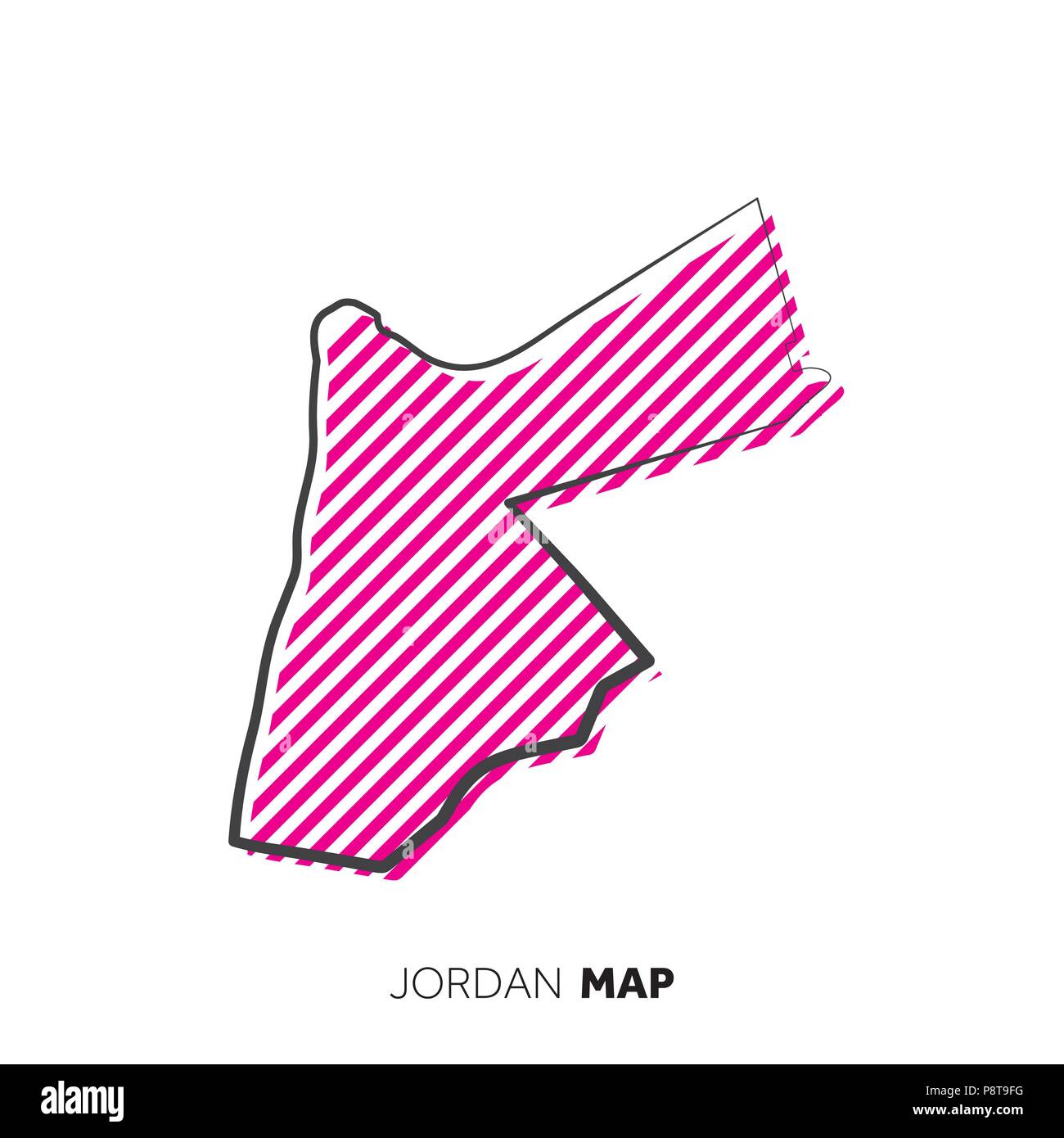 Jordan vector country map. Map outline with dots Stock Vector Image ...