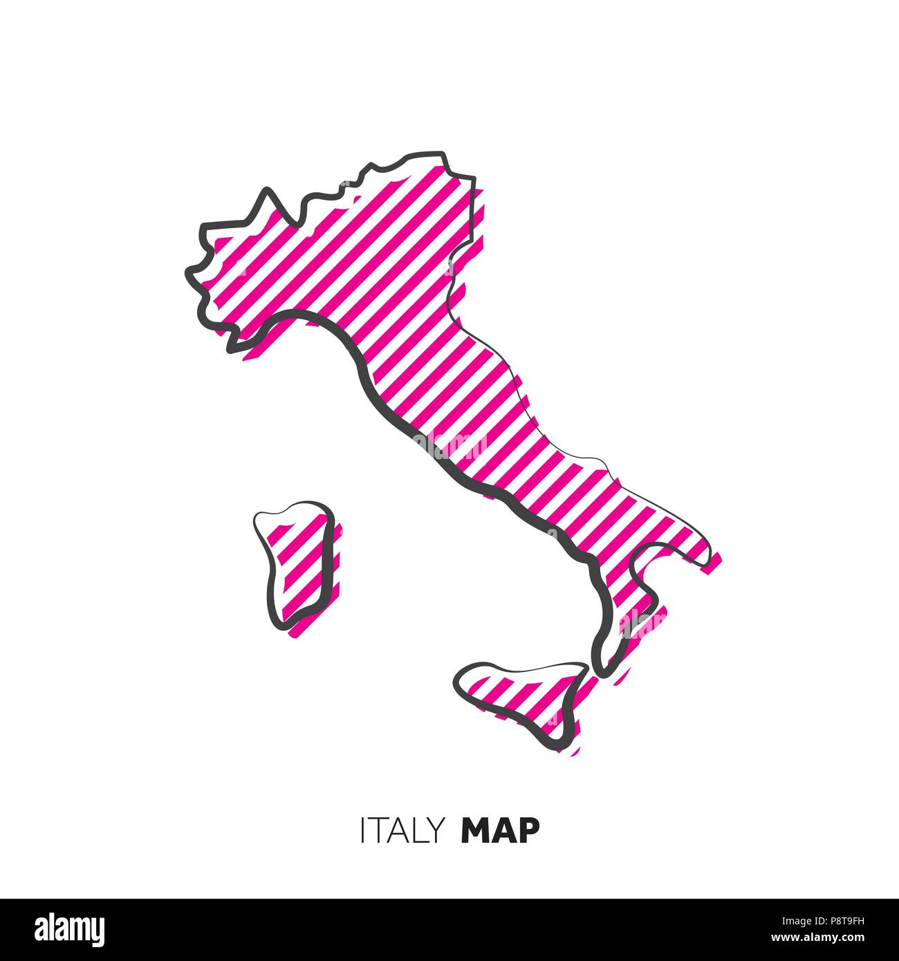 Italy vector country map. Map outline with dots Stock Vector Image ...