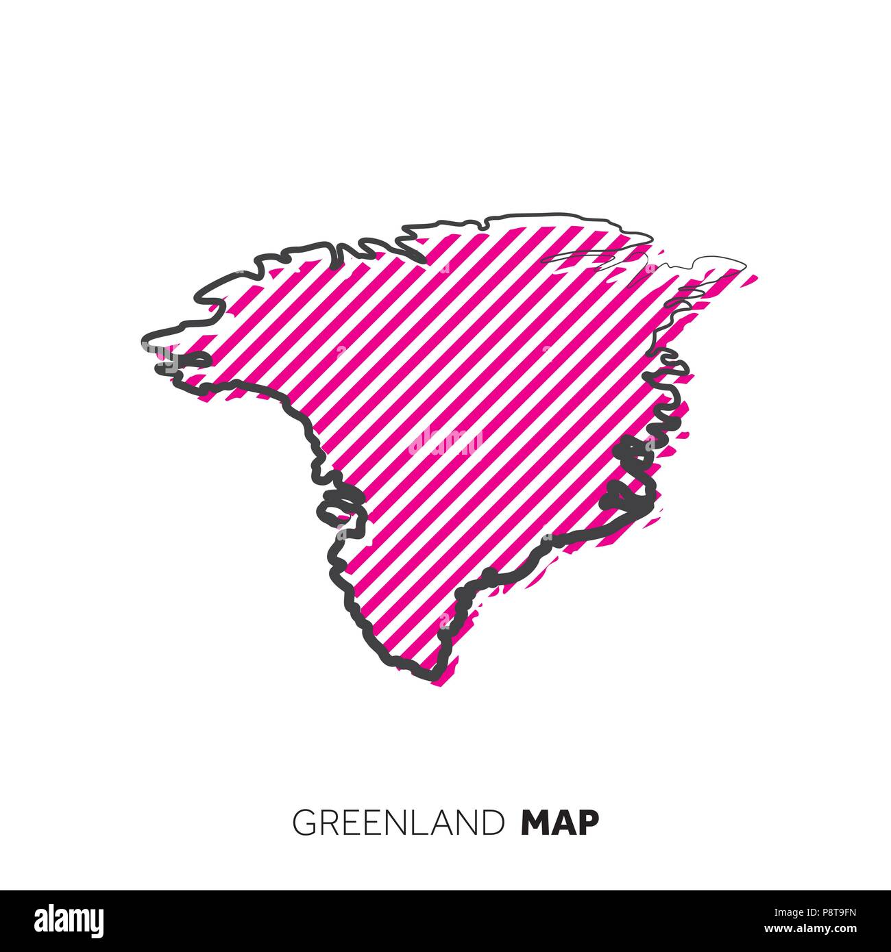 Greenland vector country map. Map outline with dots Stock Vector Image ...
