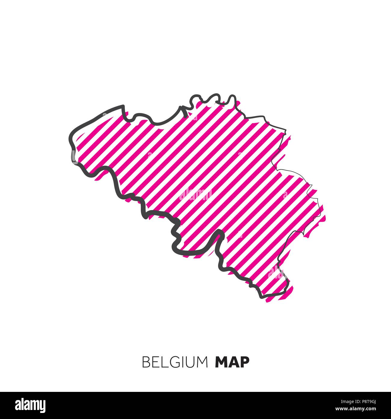 Belgium vector country map. Map outline with dots Stock Vector Image ...
