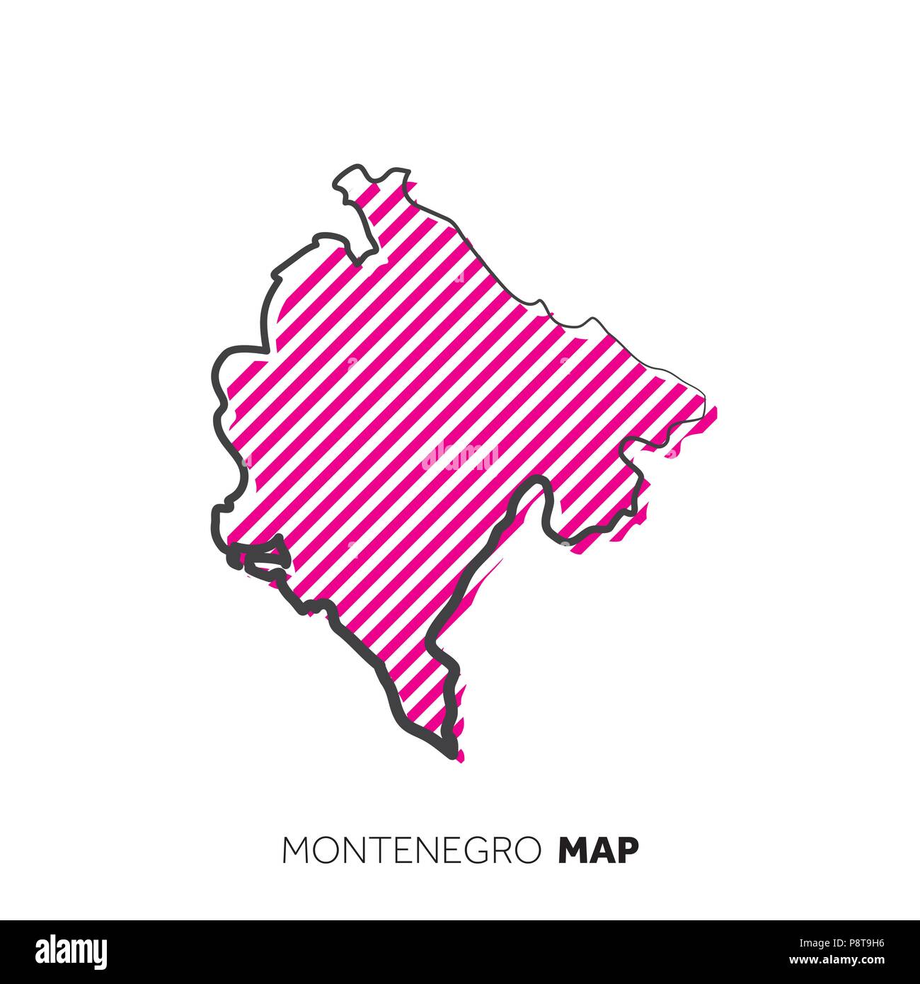 Montenegro vector country map. Map outline with dots Stock Vector Image ...