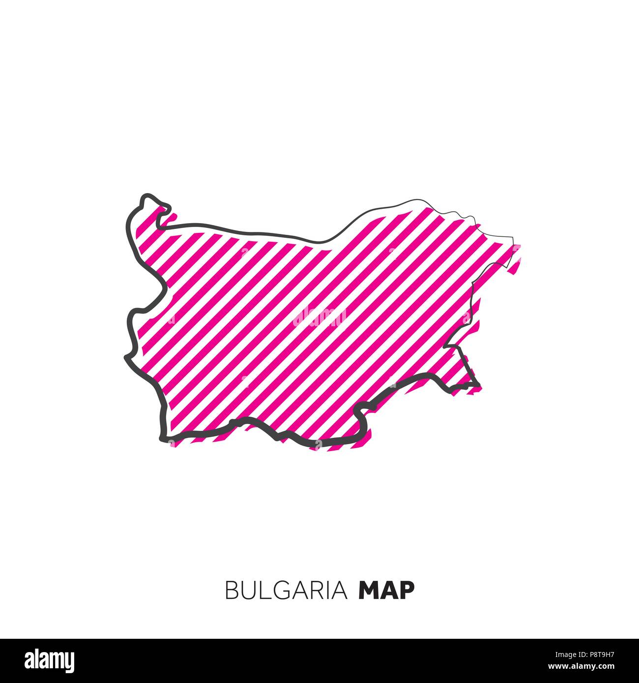 Bulgaria vector country map. Map outline with dots Stock Vector Image ...
