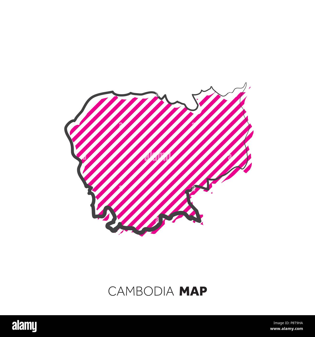 Cambodia vector country map. Map outline with dots Stock Vector Image ...