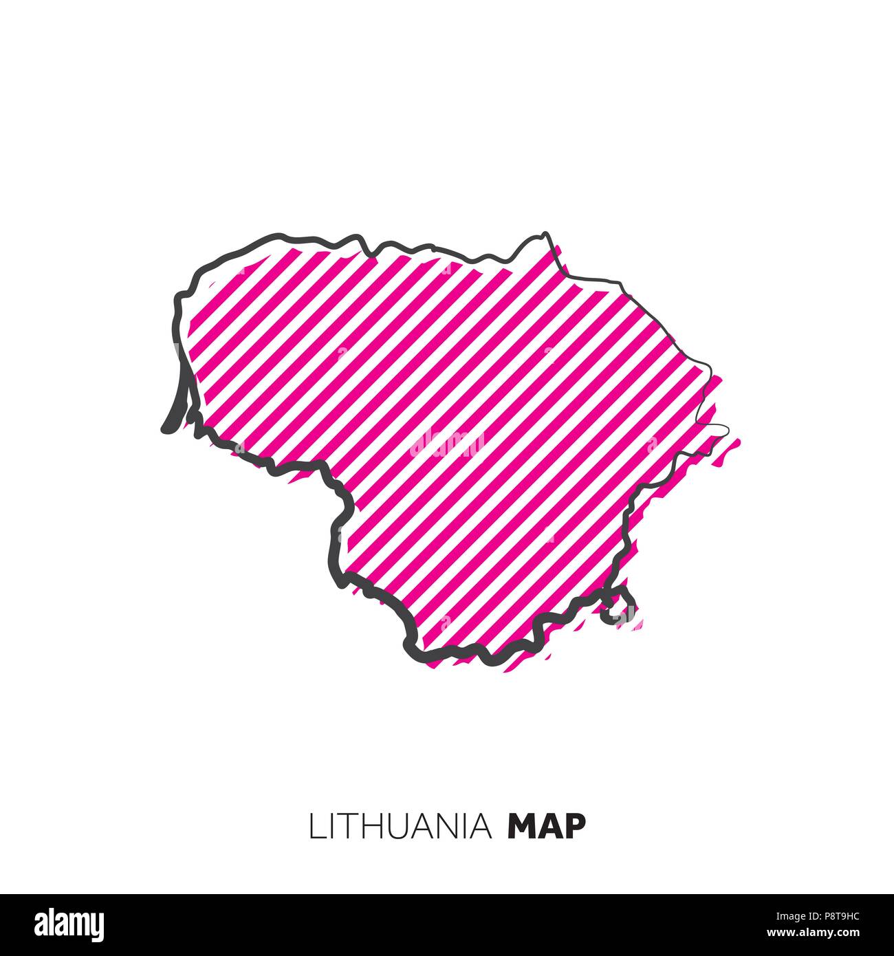 Lithuania vector country map. Map outline with dots Stock Vector Image ...