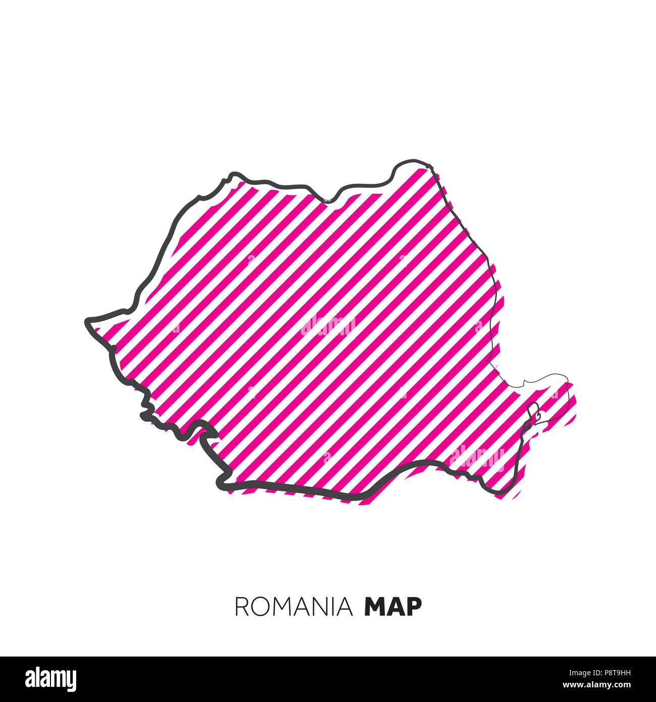 Romania vector country map. Map outline with dots Stock Vector Image ...
