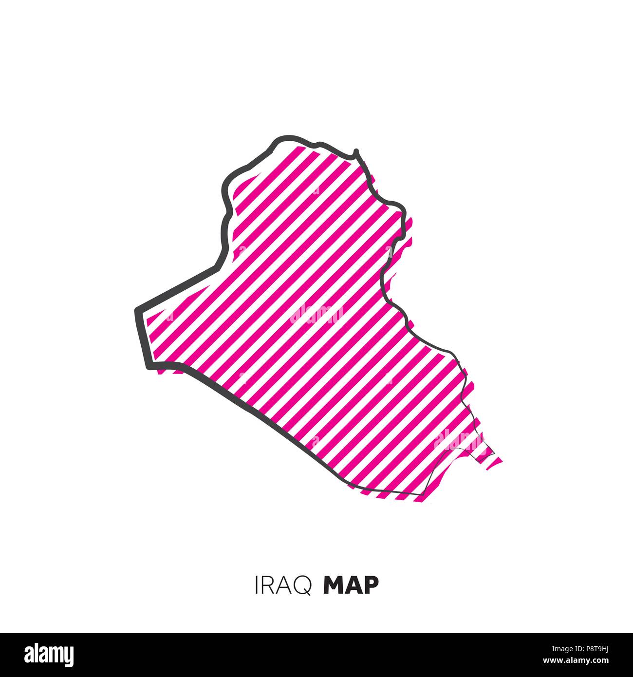 Iraq vector country map. Map outline with dots Stock Vector Image & Art ...