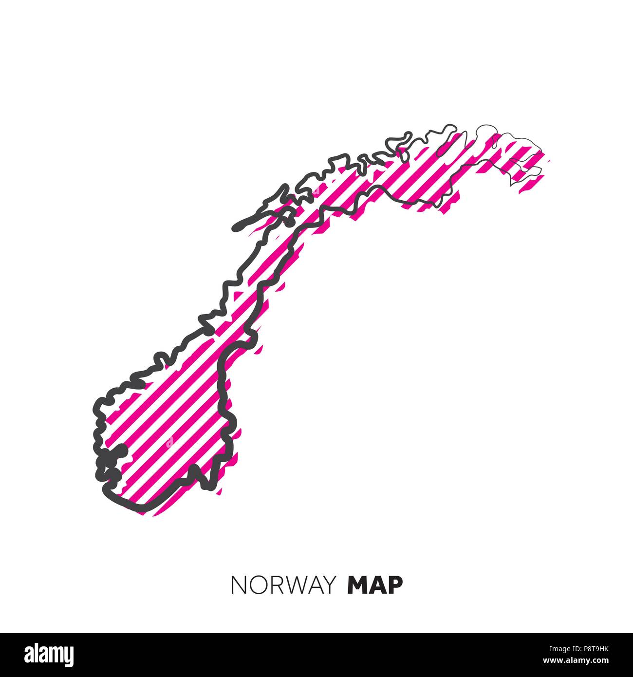 Norway vector country map. Map outline with dots Stock Vector Image ...