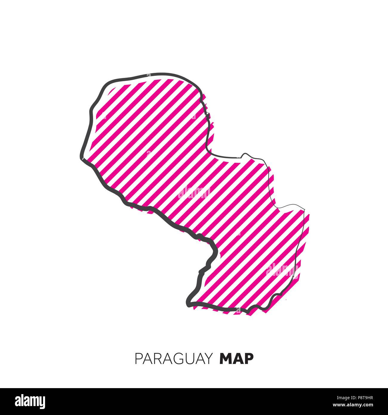 Paraguay vector country map. Map outline with dots Stock Vector Image ...