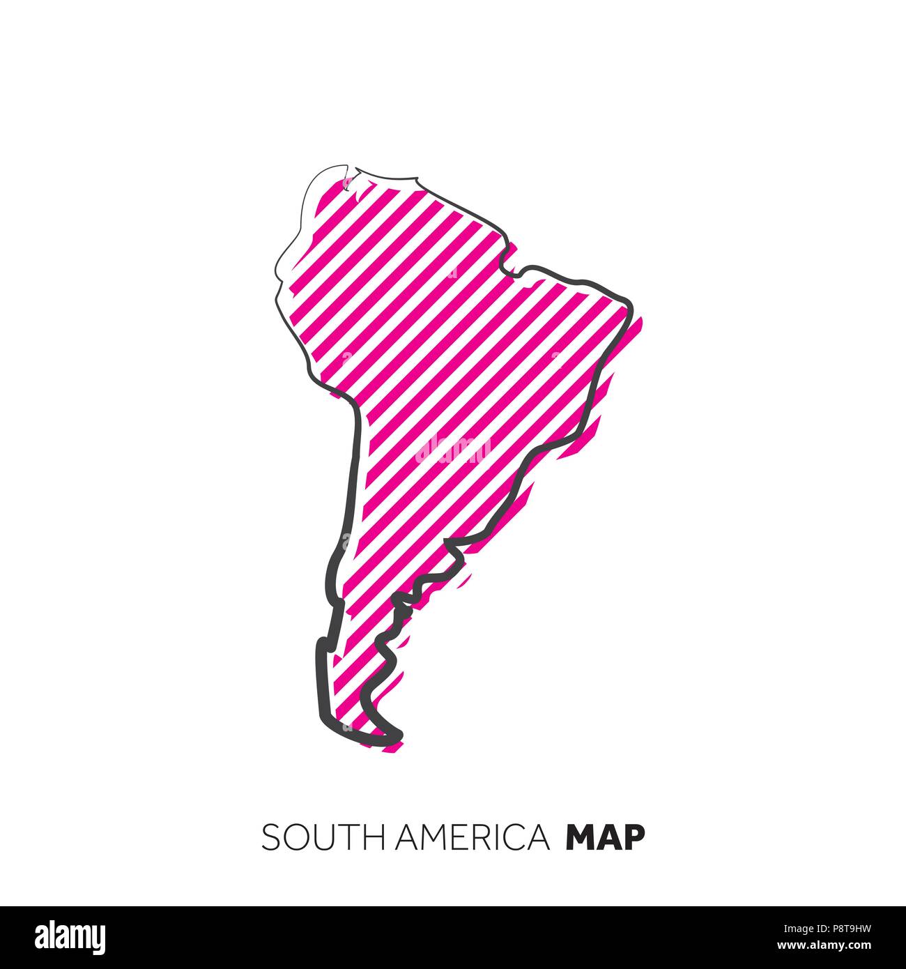 South America vector country map. Map outline with dots Stock Vector ...