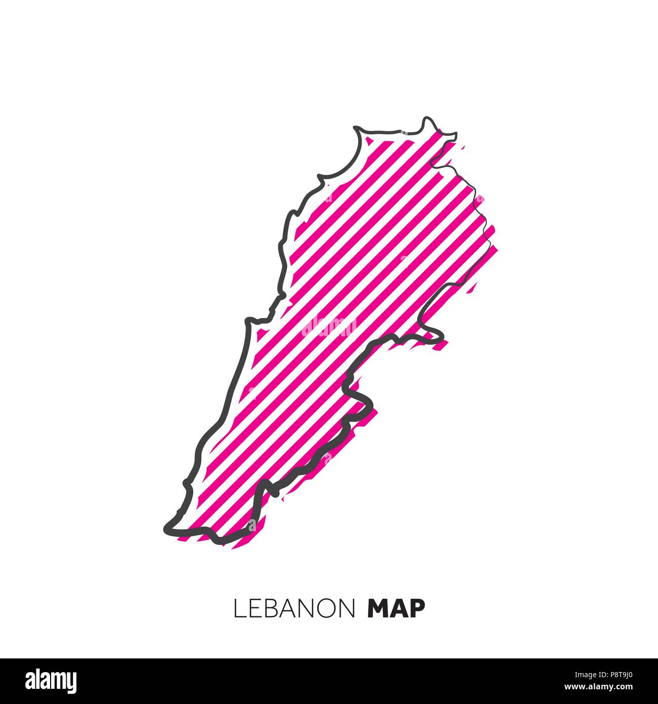 Lebanon vector country map. Map outline with dots Stock Vector Image ...