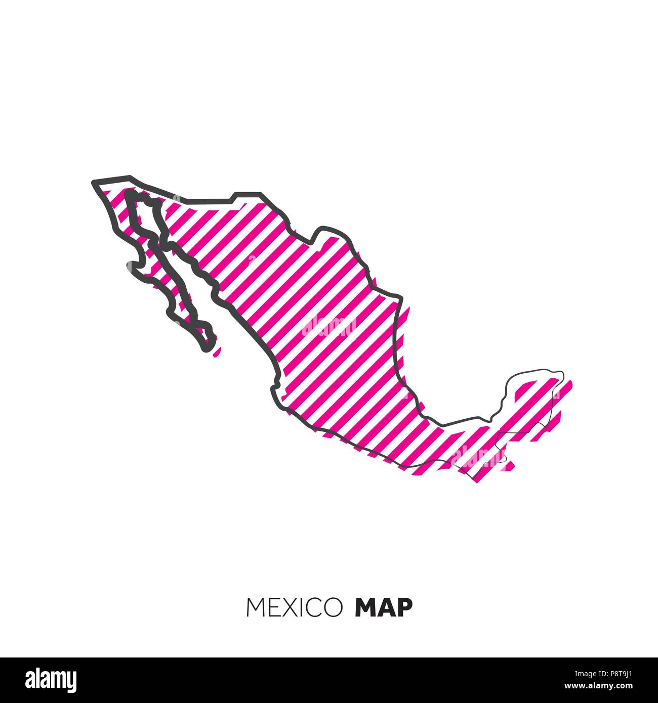 Mexico vector country map. Map outline with dots Stock Vector Image ...