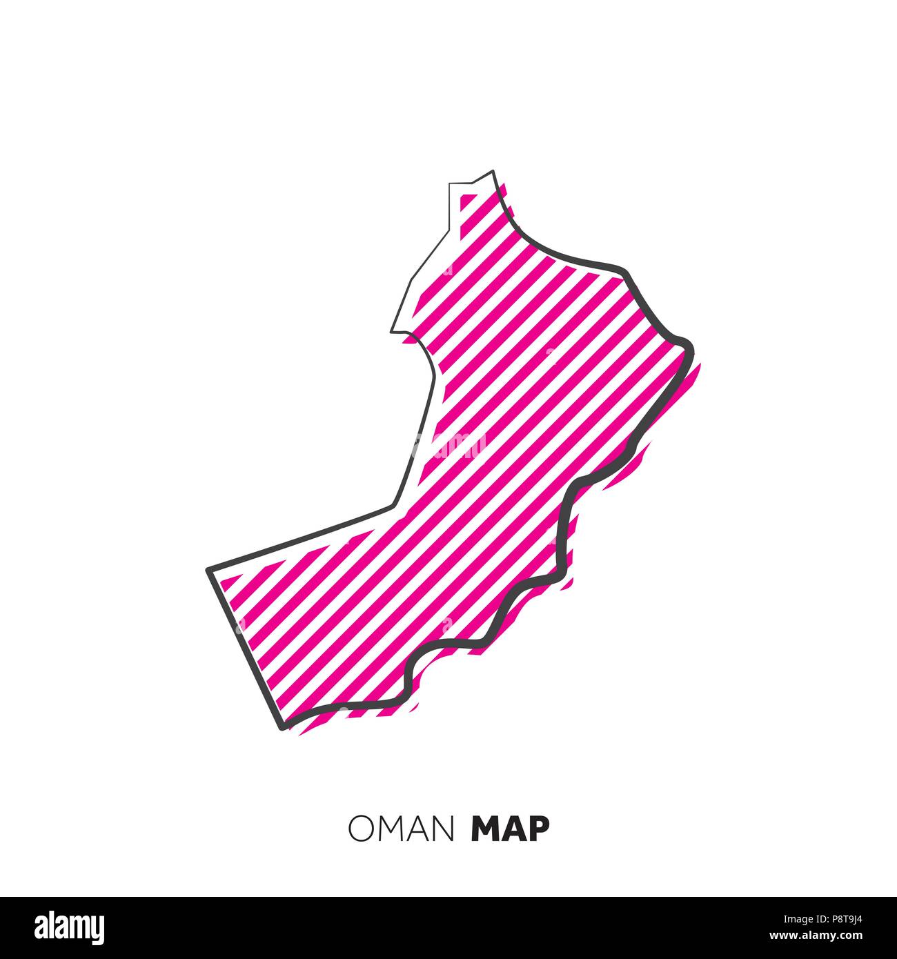 Oman vector country map. Map outline with dots Stock Vector Image & Art ...