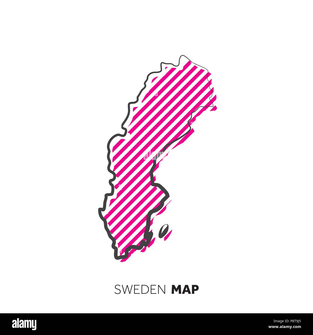 Sweden vector country map. Map outline with dots Stock Vector Image ...