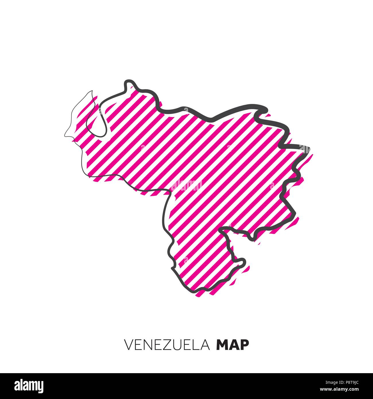 Venezuela vector country map. Map outline with dots Stock Vector Image ...