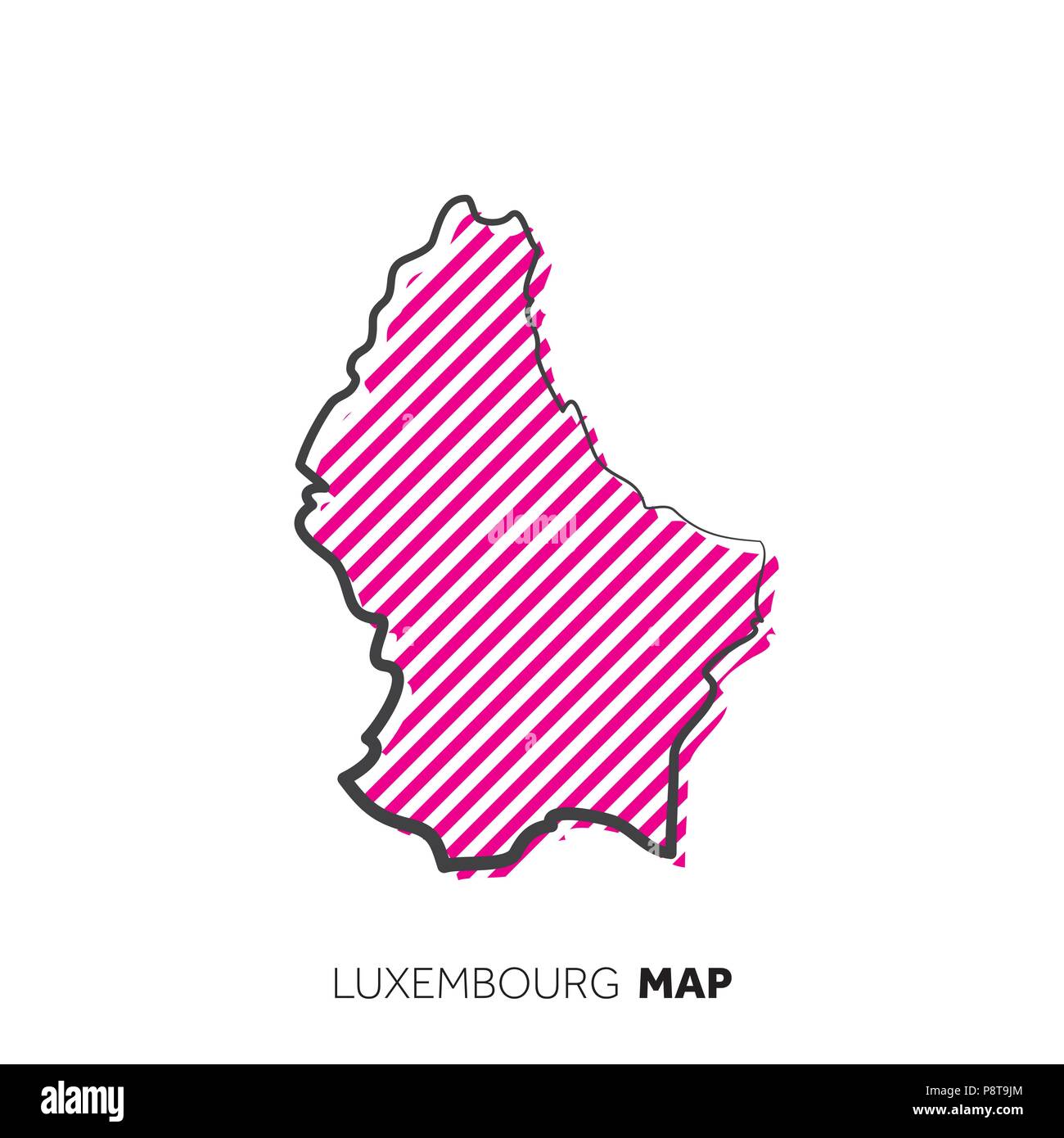 Luxembourg vector country map. Map outline with dots Stock Vector Image ...