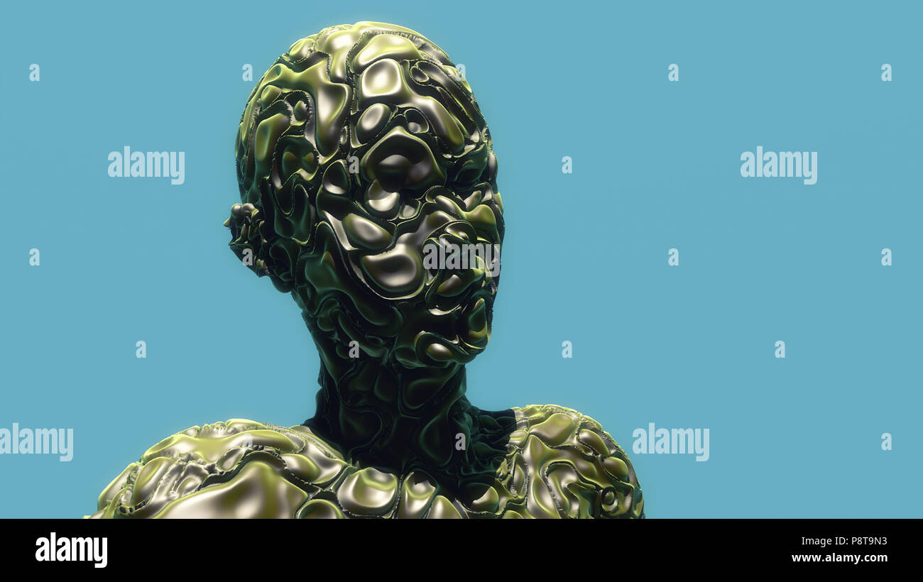 3d render. Head Human shattered portrait Stock Photo - Alamy