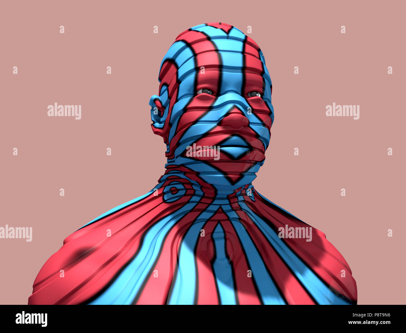 3d render. Head Human shattered portrait Stock Photo - Alamy