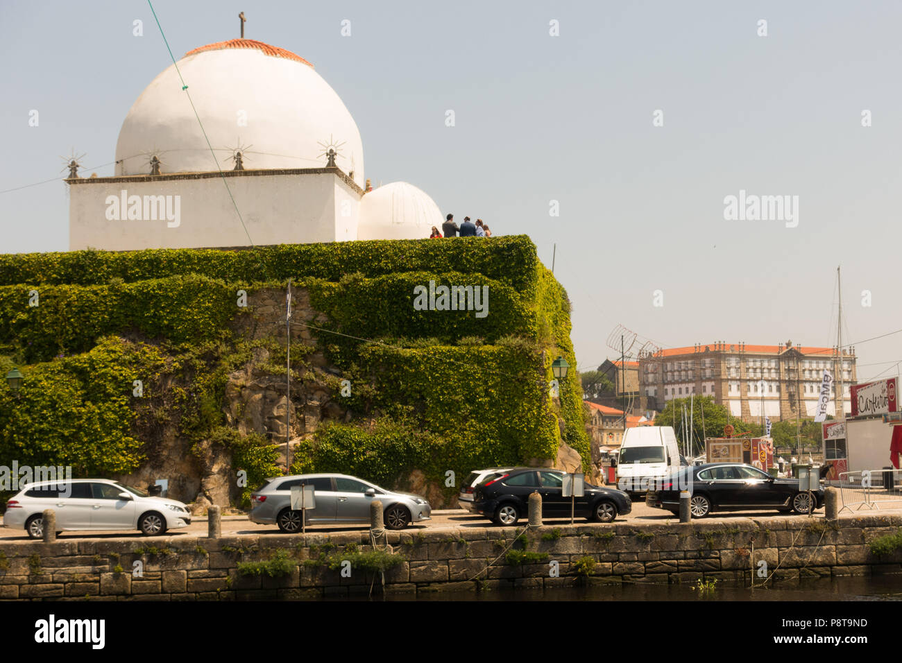 The Moorish domes of Capela do Socorro on the river Ave at Vila do ...