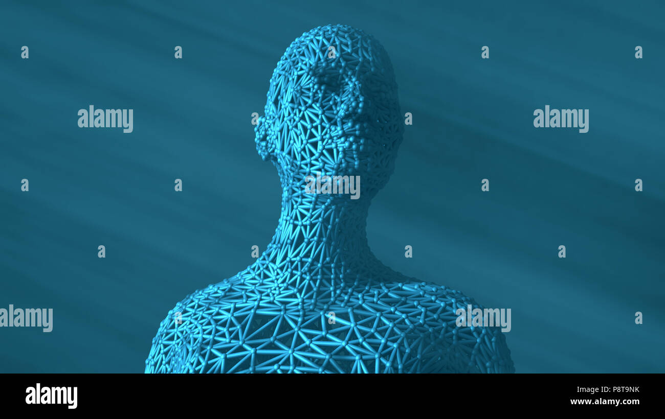 3d render. Head Human shattered portrait Stock Photo - Alamy