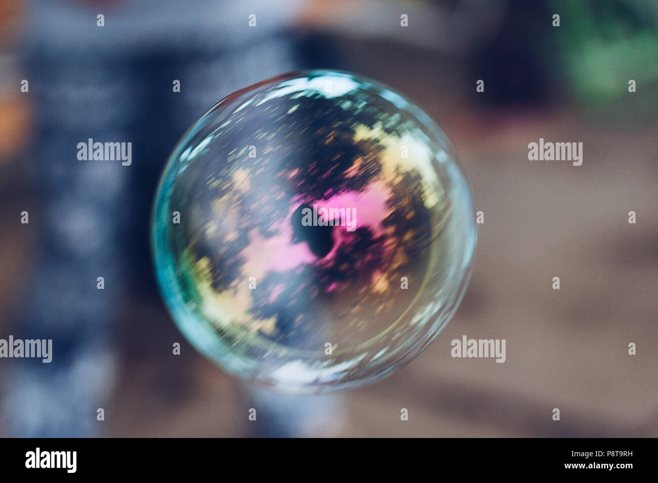 Glassy Sparkling Shiny Droplet Bubble On Blurred Background Stock Photo ...
