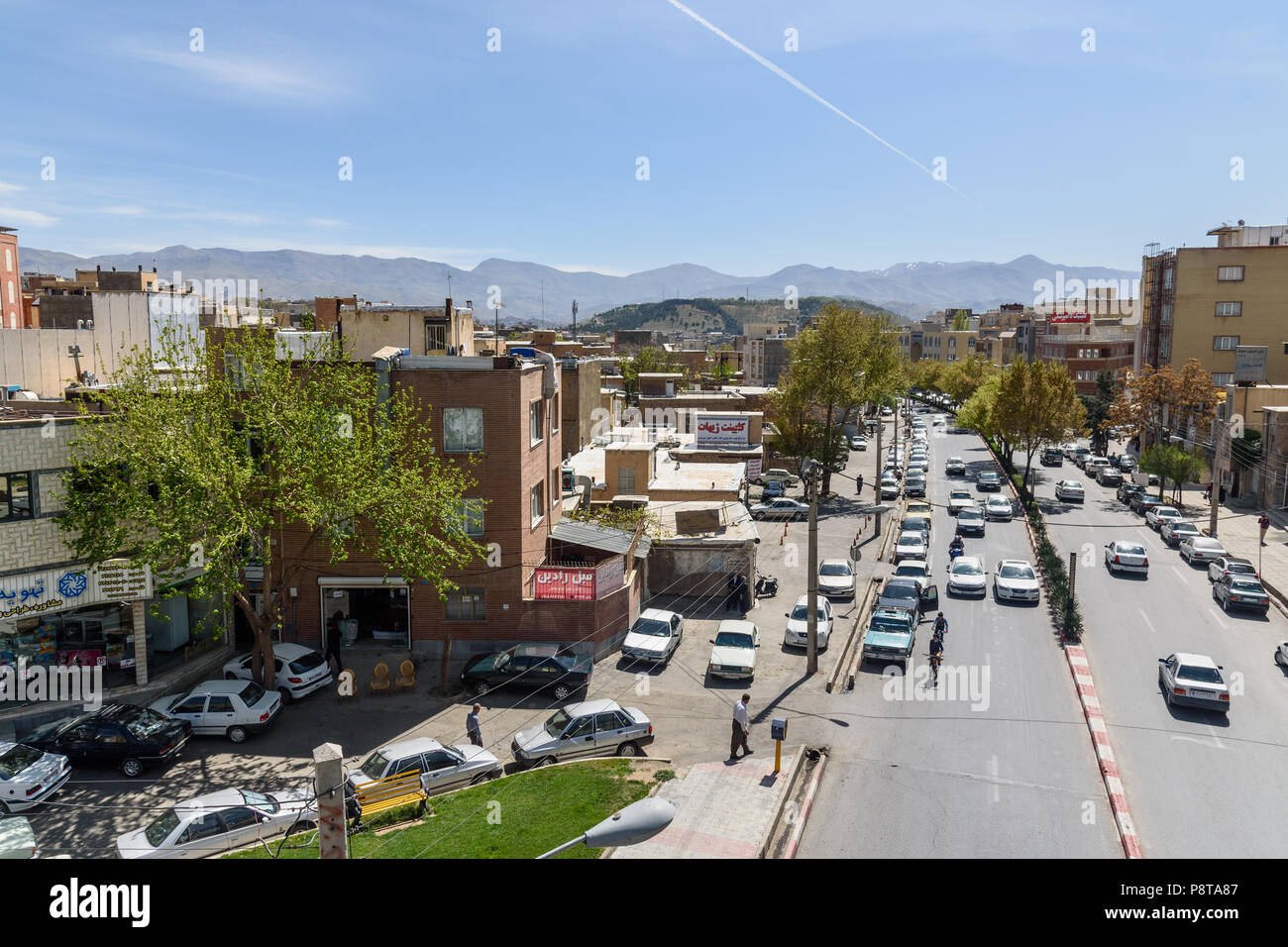 Sanandaj, Iran - April 2, 2018: View on road in center of city Sanandaj ...