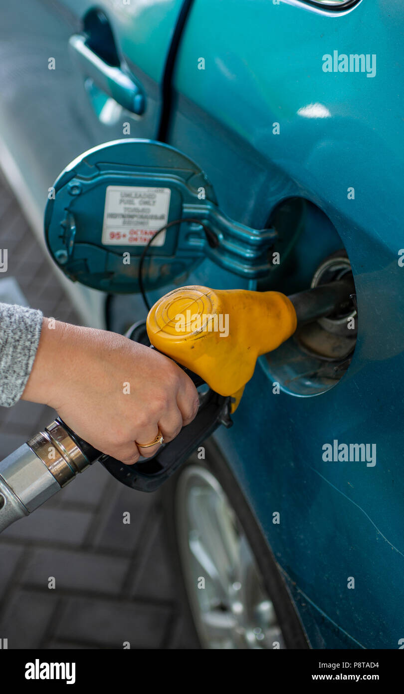 Diesel car refill on the gas station Stock Photo - Alamy