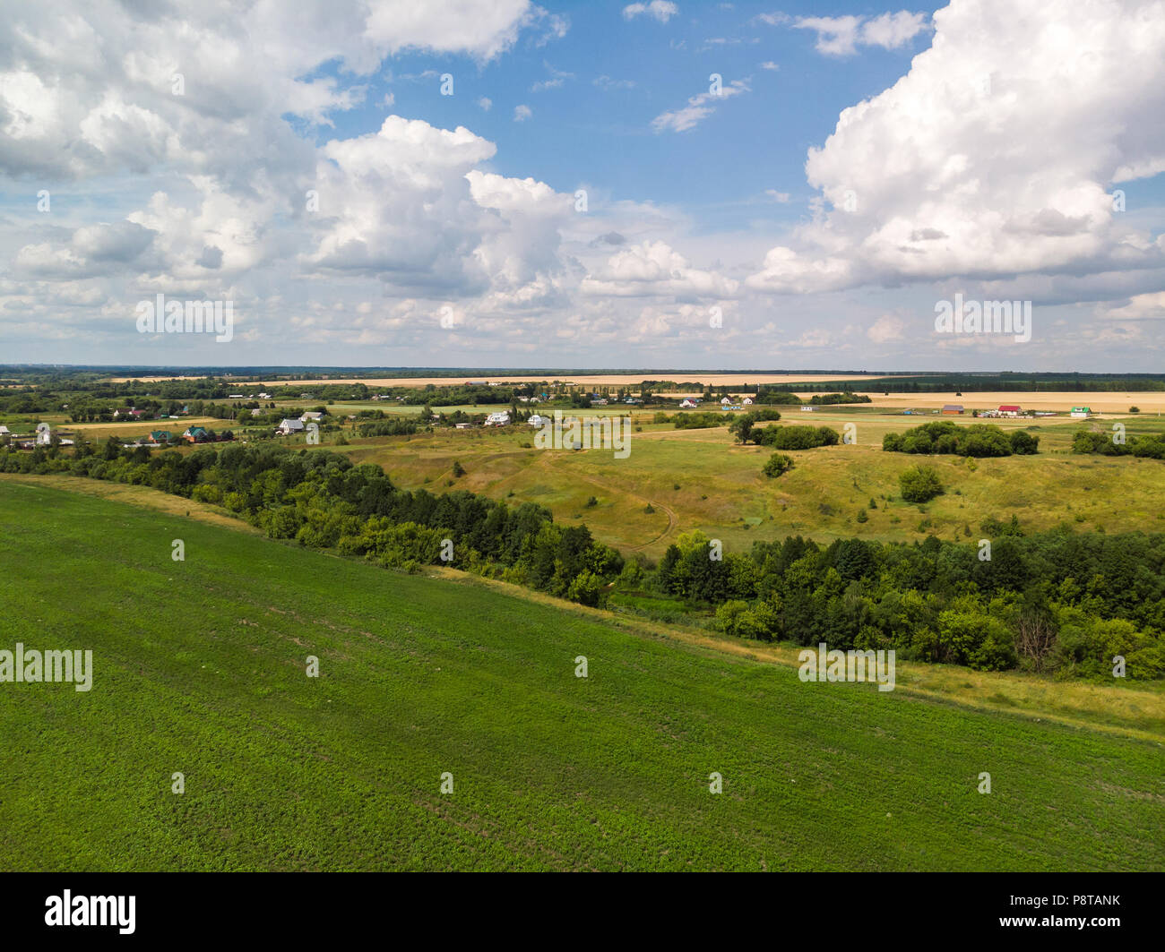 Countryside landscape with field in Russia, top view Stock Photo - Alamy