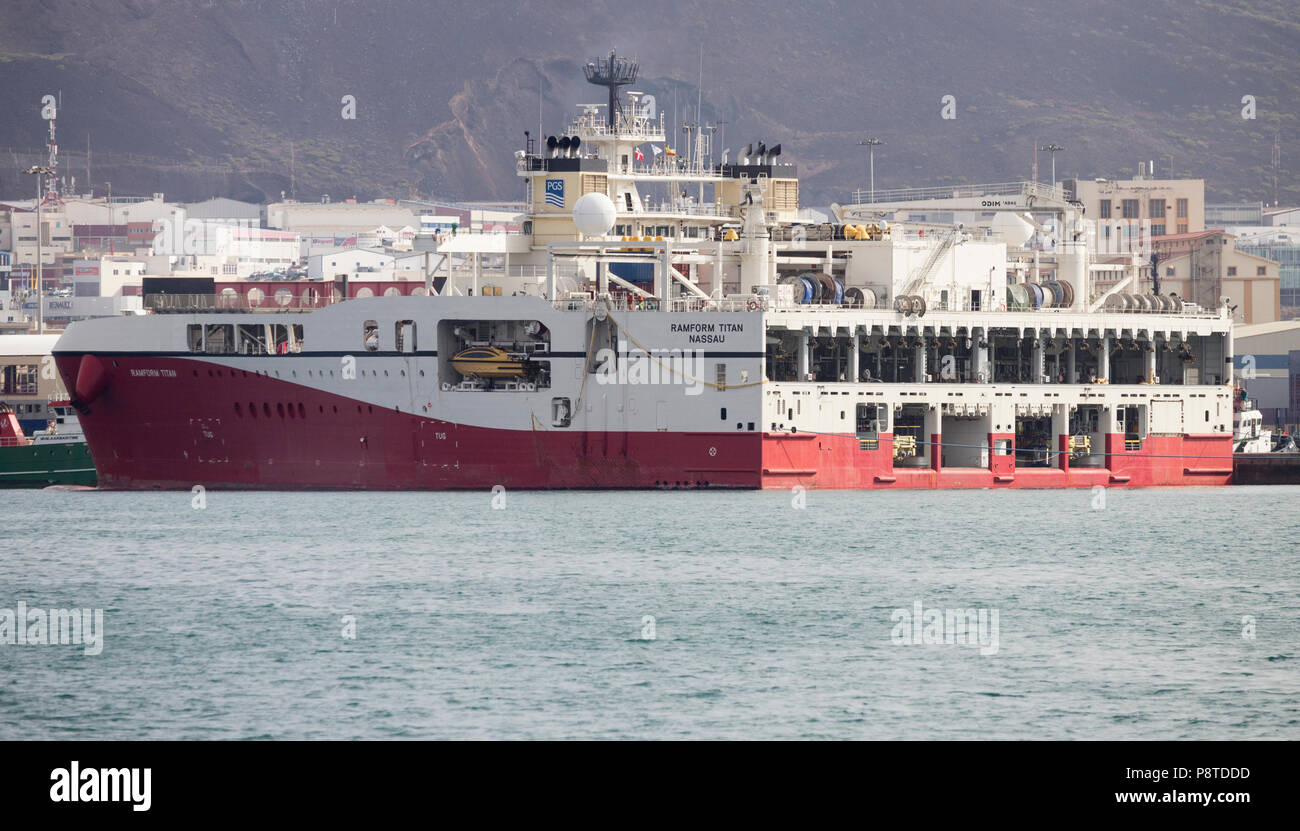 Seismic survey ship, Ramform Titan, one of the widest ships in the ...