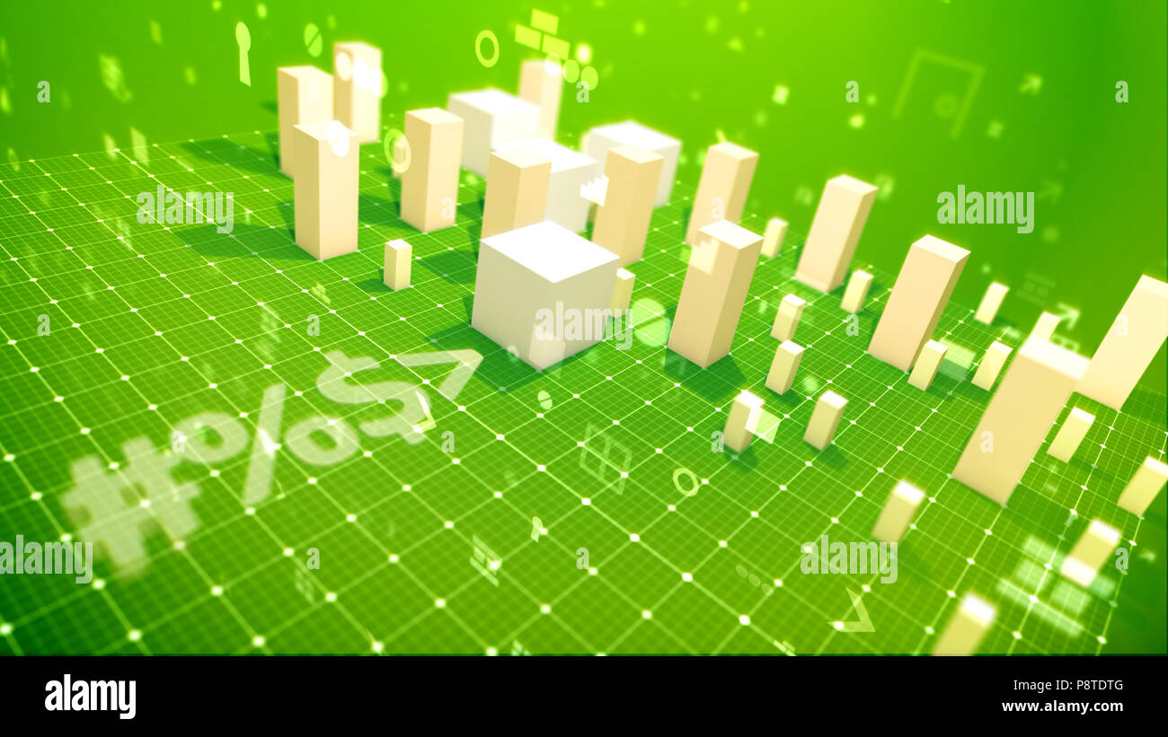 A glorious 3d illustration of a bar chart with surging columns denoting ...