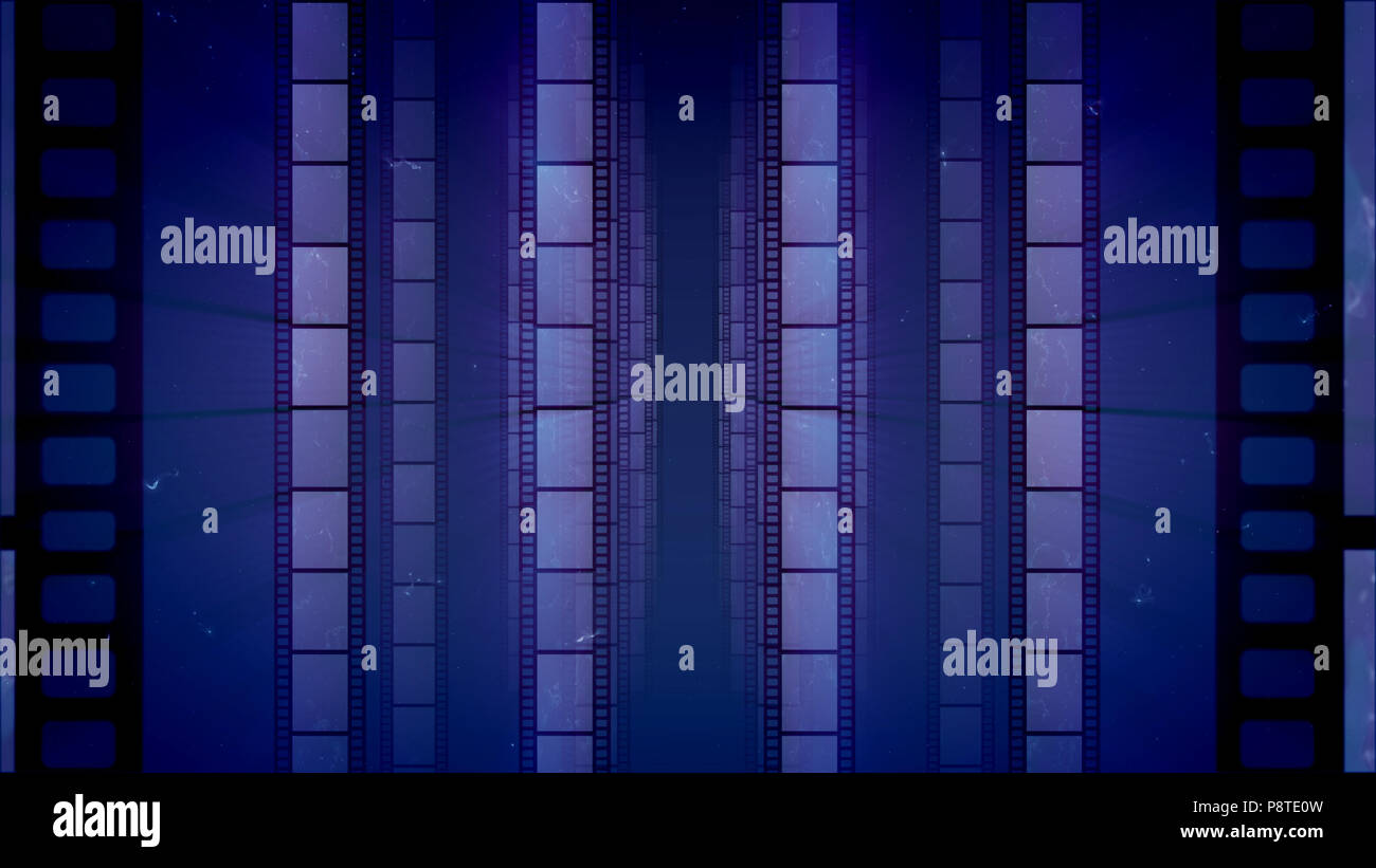 A vintage 3d illustration of vertical film tapes with black fringes ...