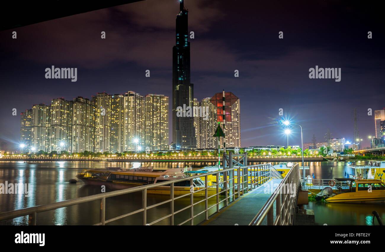 Saigon / Vietnam, July 2018 - Landmark 81 is a super-tall skyscraper ...