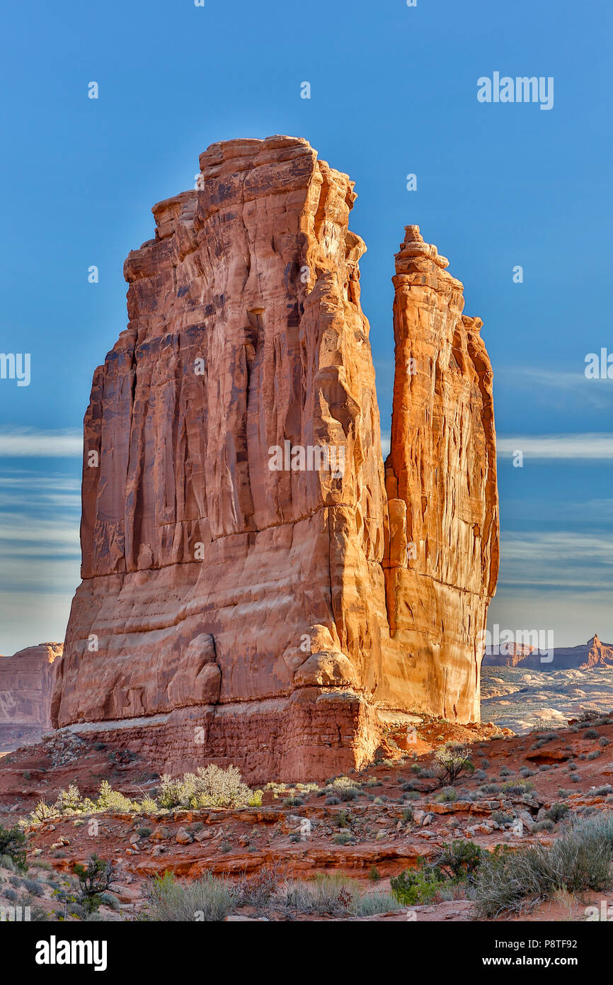 Courthouse Towers, Arches National Park, Moab, Utah USA Stock Photo - Alamy
