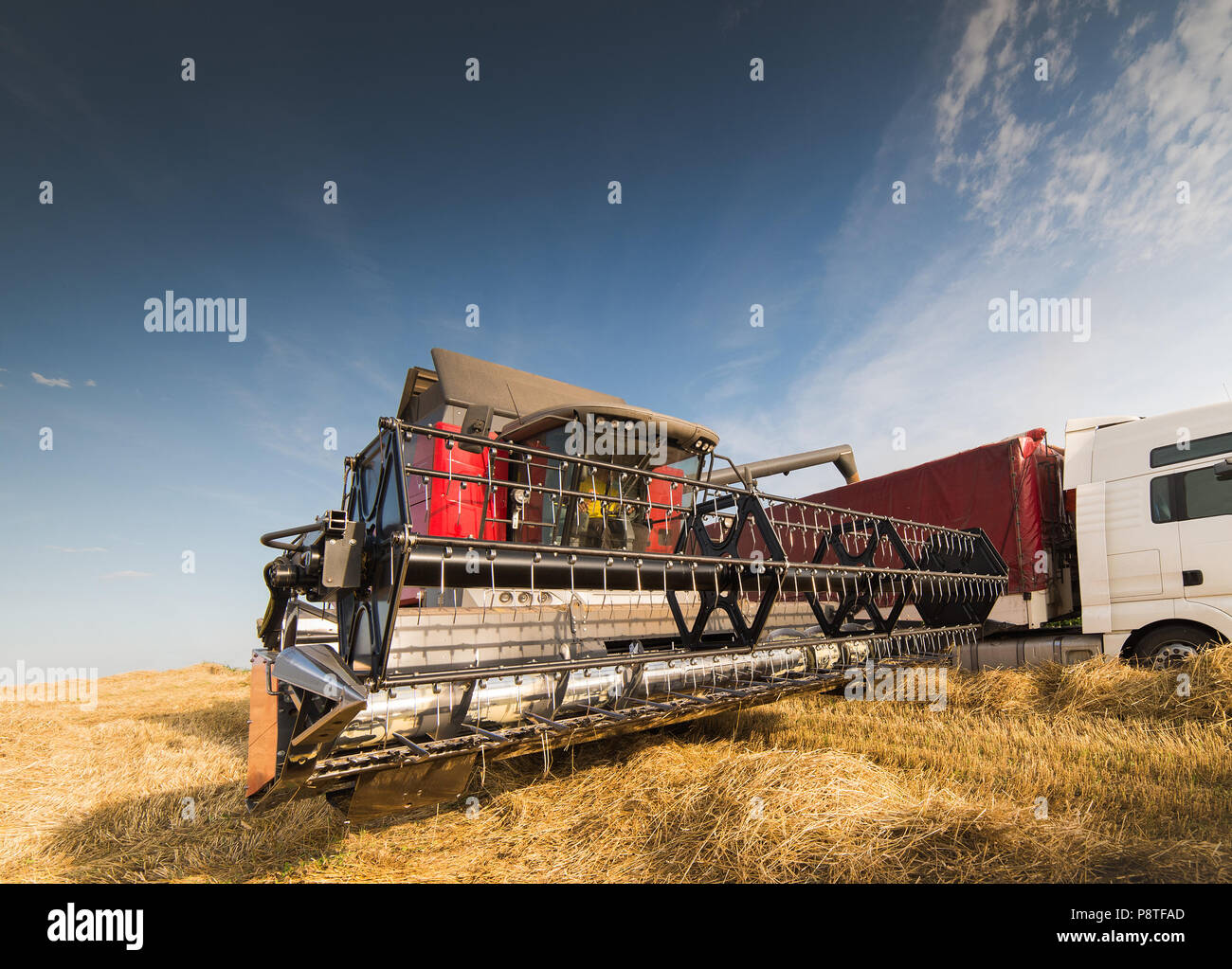 Soybean harvesting machine in farm hi-res stock photography and images ...