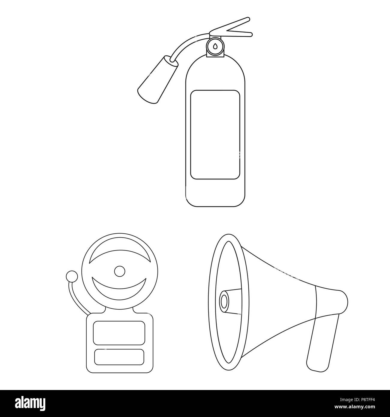 Fire Department outline icons in set collection for design ...