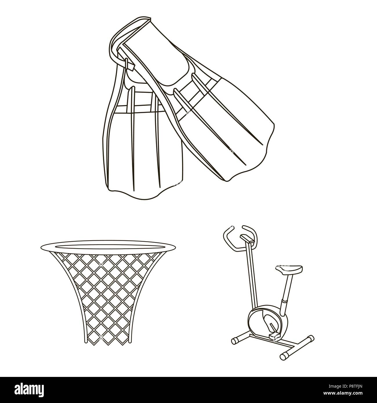 Sports Equipment Icons Set Outline Stock Photos & Sports Equipment ...