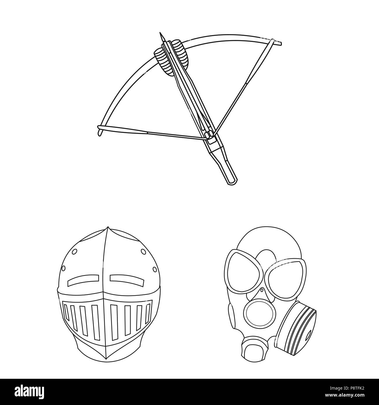 Types of weapons outline icons in set collection for design.Firearms ...