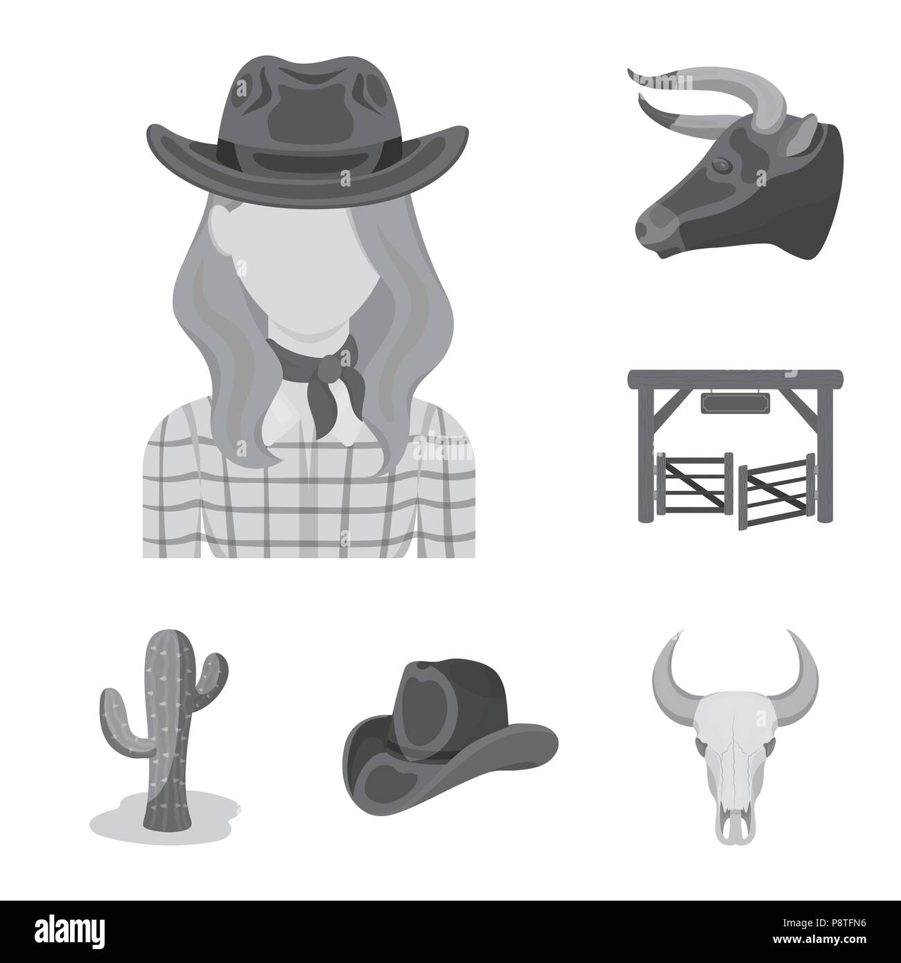 Rodeo, competition monochrome icons in set collection for design ...
