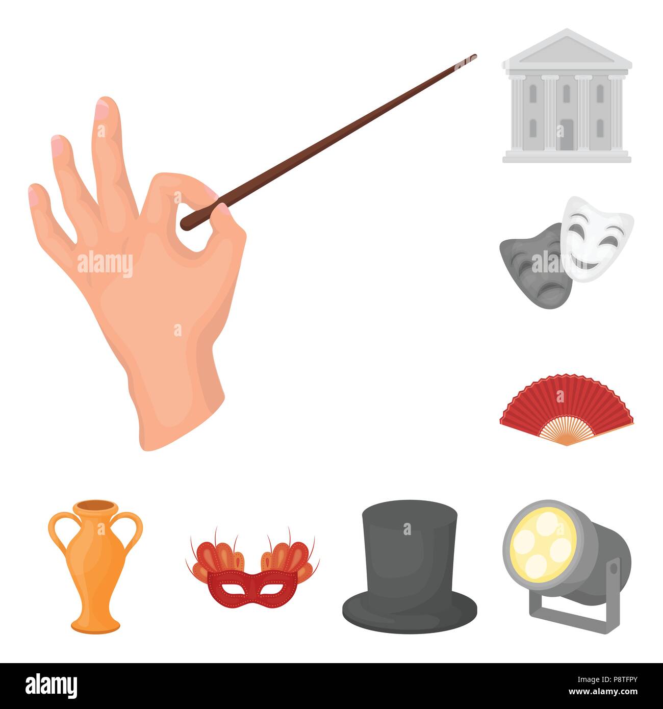 Theatrical art cartoon icons in set collection for design.Theater ...